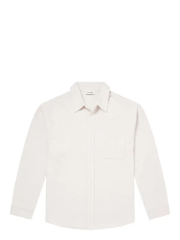 FRAME Waffle-knit Cotton Shirt - Cream