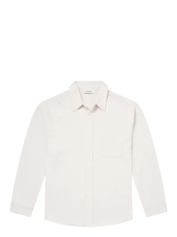 FRAME Waffle-knit Cotton Shirt - Neutrals