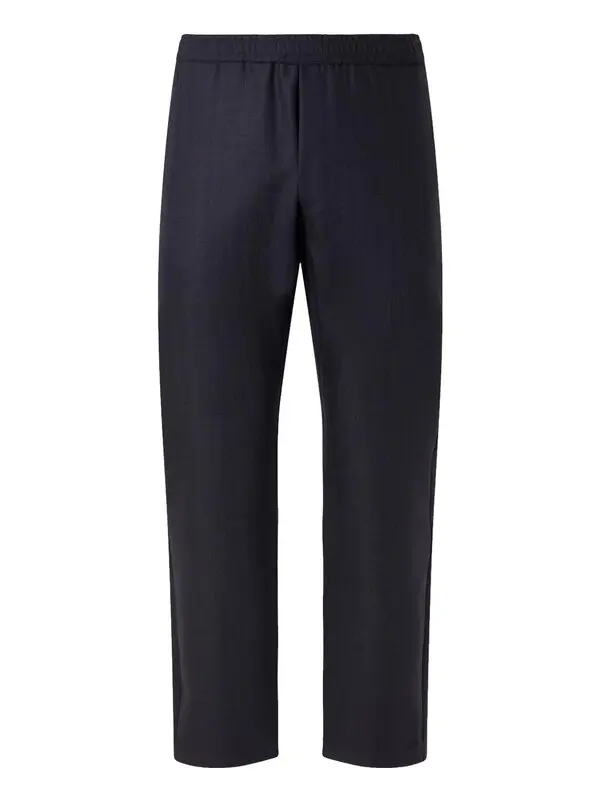 Barena Venezia Straight-leg Herringbone Virgin Wool Trousers - Blue