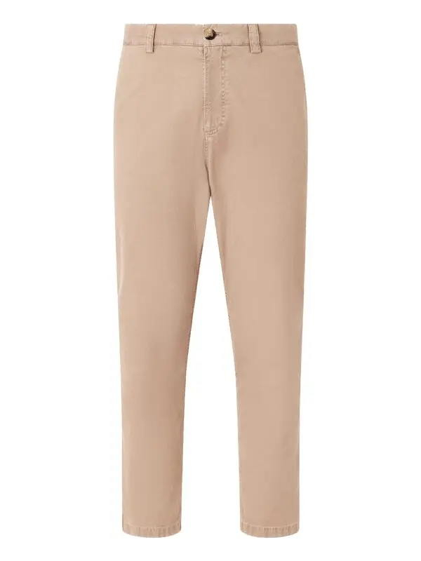 Brunello Cucinelli Straight-leg Cotton Trousers - Neutrals