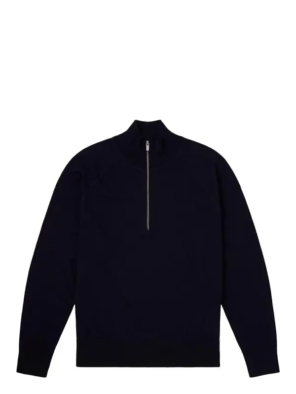 Barena Venezia Merino Wool Half-zip Sweater - Navy