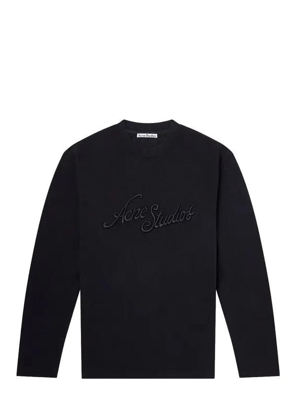 Acne Studios Logo-print Cotton-jersey T-shirt - Black
