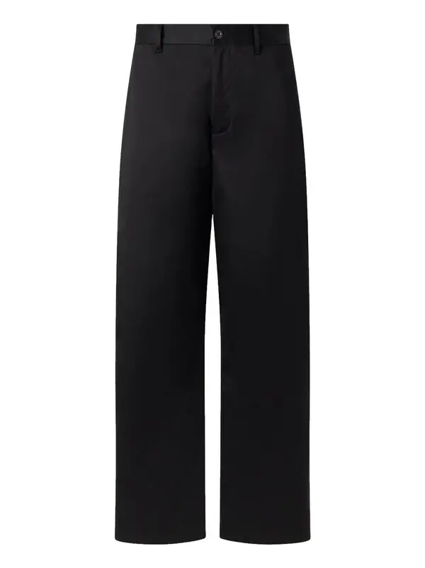 Acne Studios Straight-leg Pleated Cotton-satin Trousers - Black