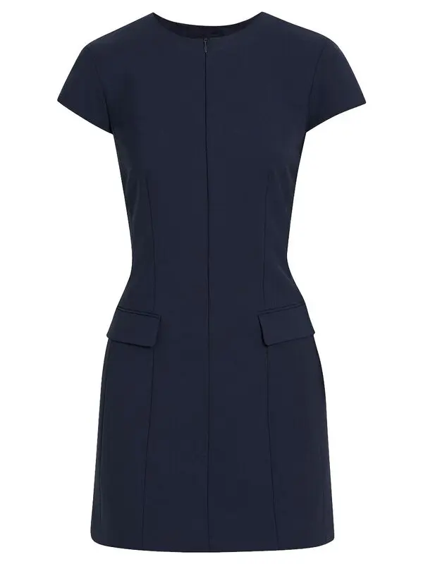 Theory Wool-blend Mini Dress - Midnight Blue