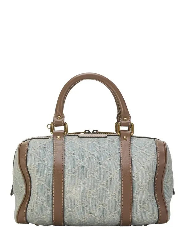 Gucci Denim Boston Handbag - Blue