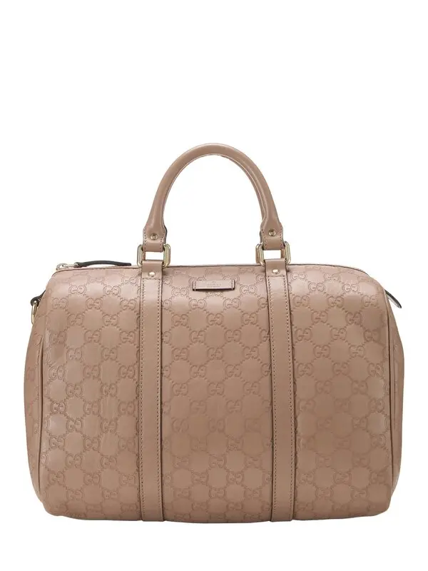 Gucci Guccissima Leather Boston Handbag - Pink