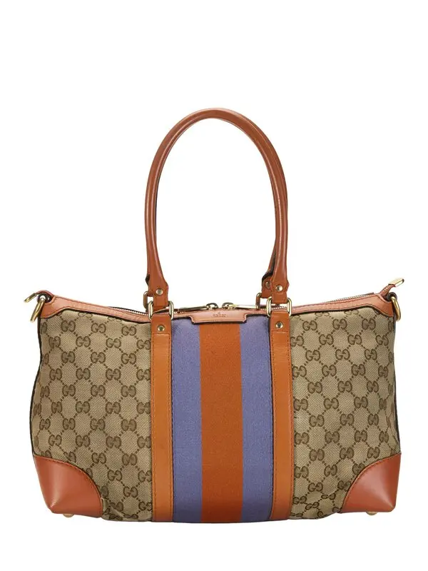 Gucci Vintage Web Convertible Tote - Orange