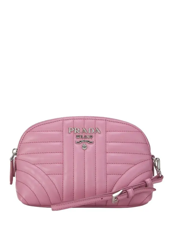 Prada Calfskin Diagramme Wristlet - Pink