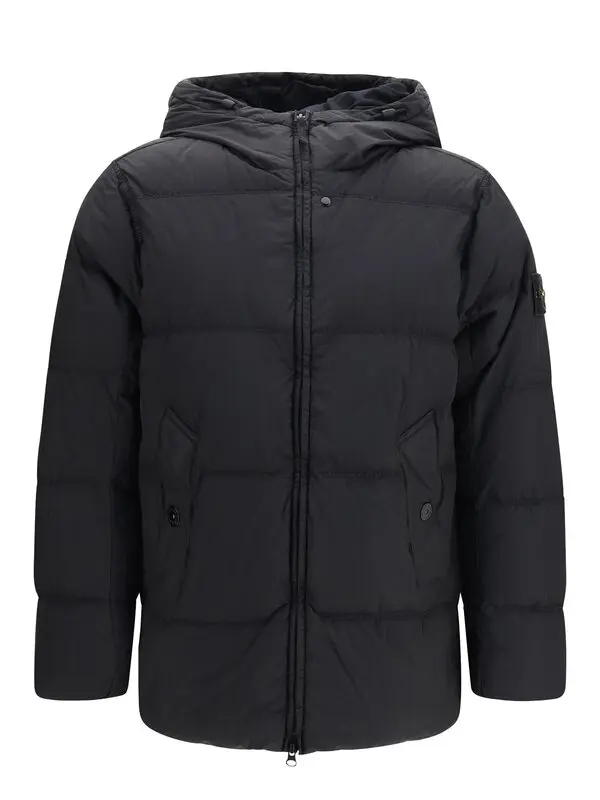 Stone Island Crinkle Reps Ny Down Jacket - Black
