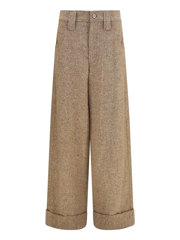 Brunello Cucinelli Tailored Wool-blend Pants - Cream