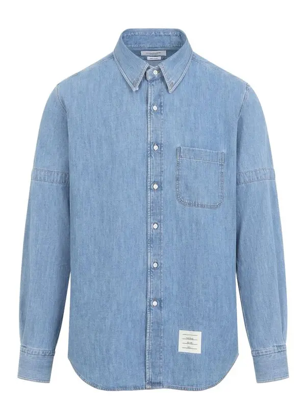 Thom Browne Straight Fit L/s Shirt - Blue