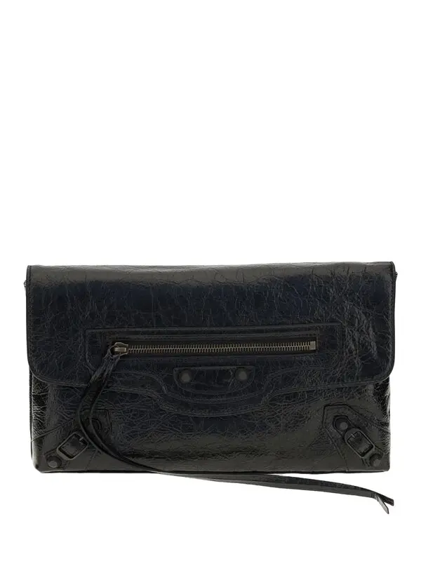 Balenciaga Le City Clutch In Lambskin - Black