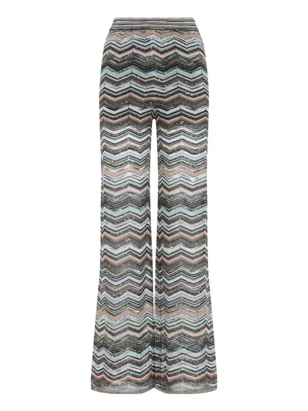 Missoni Multicoloured Zigzag Knit Wide-leg Trousers - Multicolor