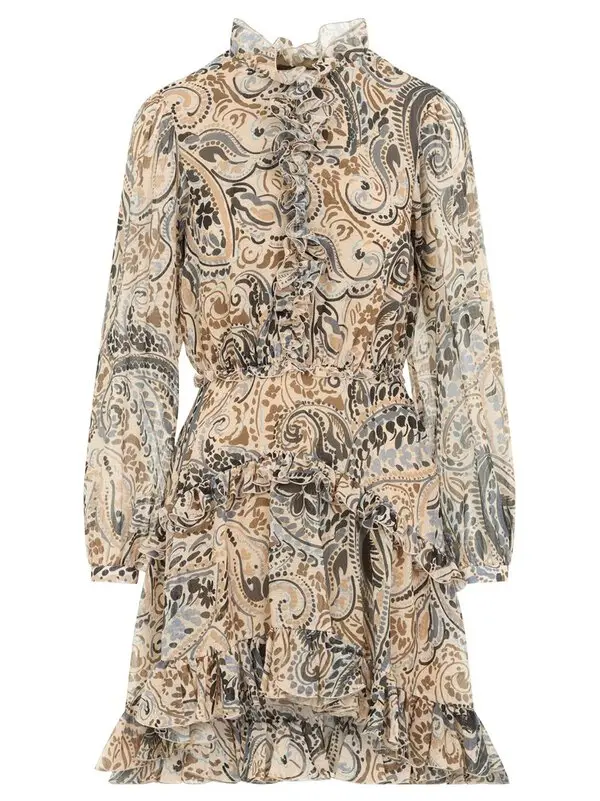 Etro Paisley Print Ruffled Mini Dress - Multicolor