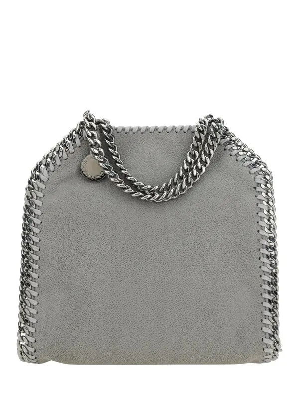 Stella McCartney Tiny Shaggy Handbag With Chain Trim - Gray