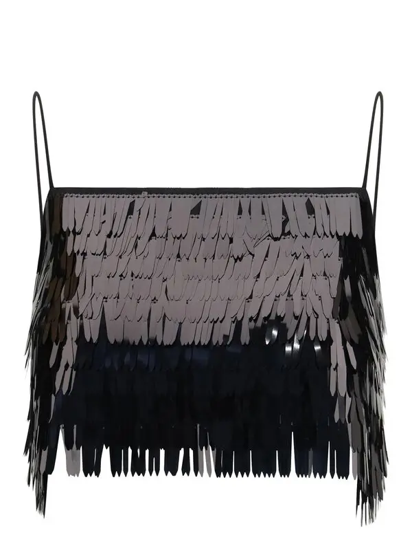 SELF-PORTRAIT Sequin Top - Black