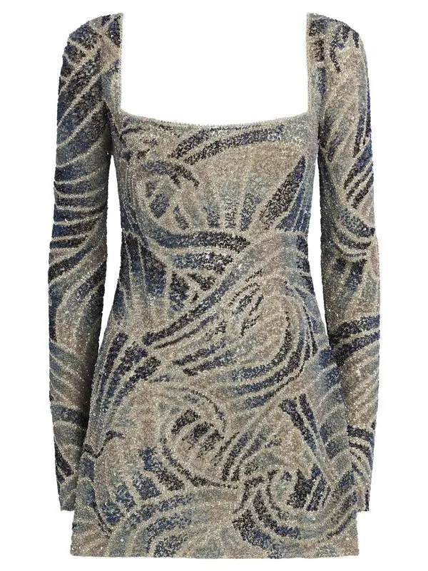 CLIO PEPPIATT Beaded Mare Mini Dress - Blue