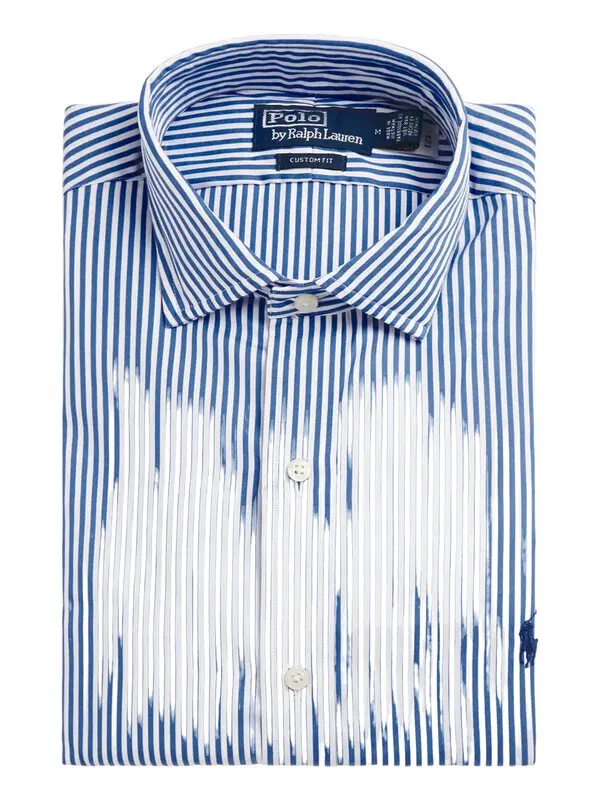 Polo Ralph Lauren Cotton Stripe Custom Fit Shirt - Blue