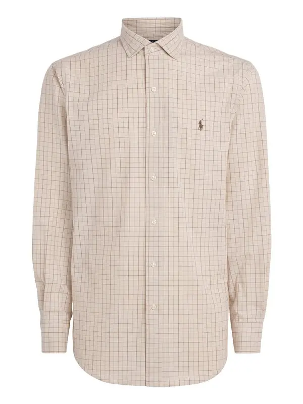 Polo Ralph Lauren Stretch-cotton Check Custom Fit Shirt - Beige