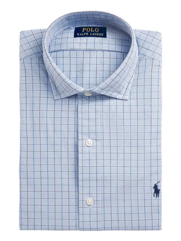 Polo Ralph Lauren Stretch-cotton Check Custom Fit Shirt - Blue