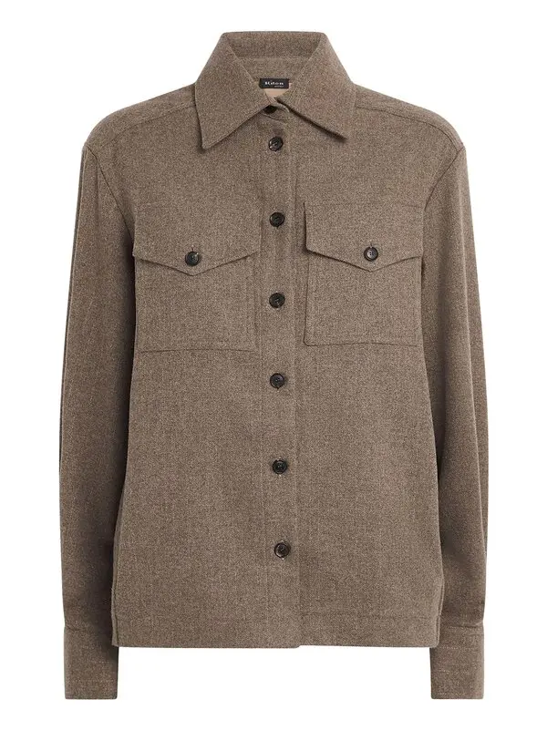 Kiton Virgin Wool-cashmere Overshirt - Brown
