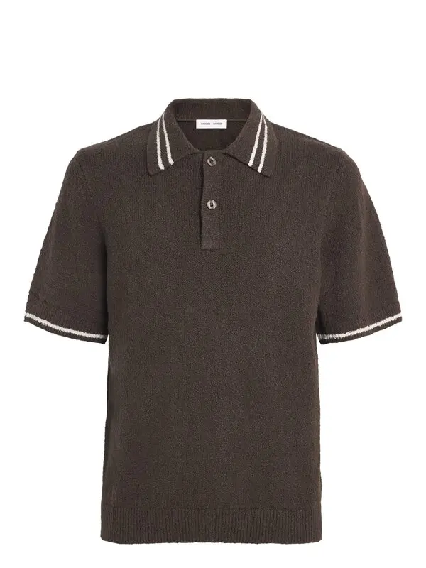 SAMSØE SAMSØE Bouclé Sapedro Polo Shirt - Brown