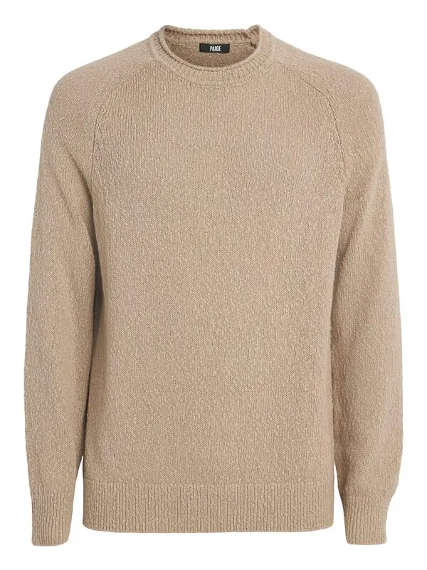 Paige Cotton Bouclé Crew Neck Sweater - Beige