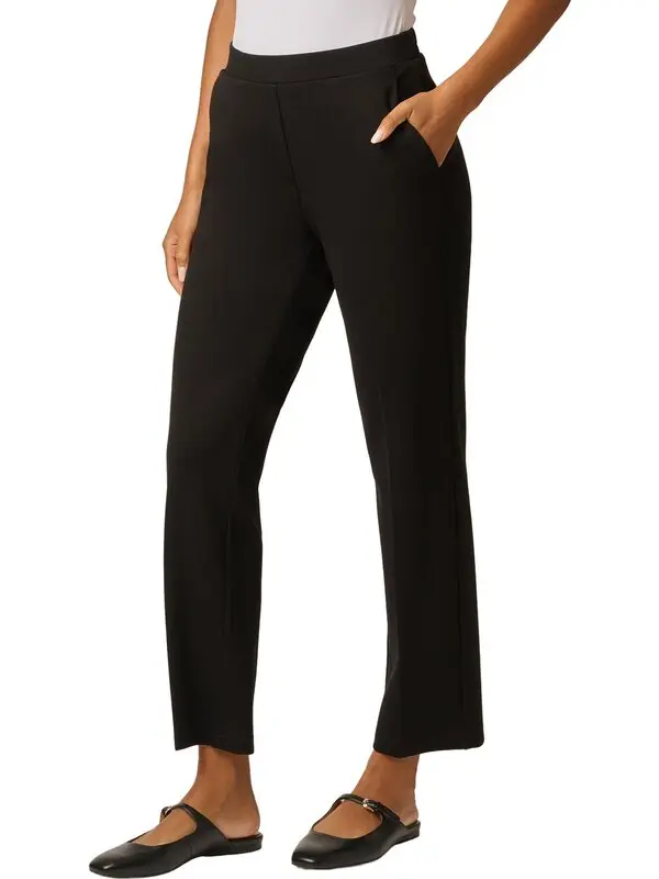 Adrianna Papell Stretch Ponte Straight Leg Trousers - Black