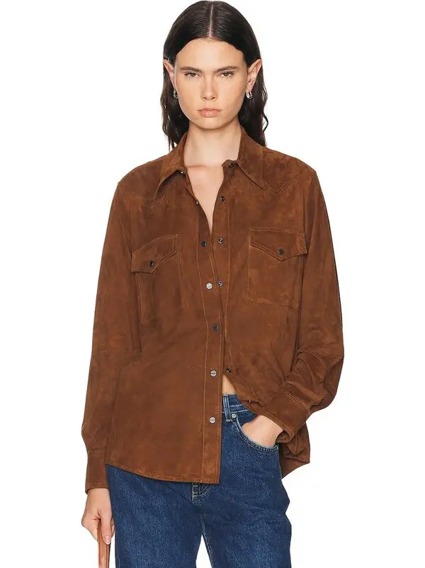 TWP Cowboy Leather Travelin Soldier Top - Cigar