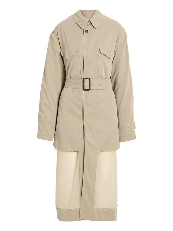 MAISON MARGIELA Layered Twill And Shell Trench Coat - Beige