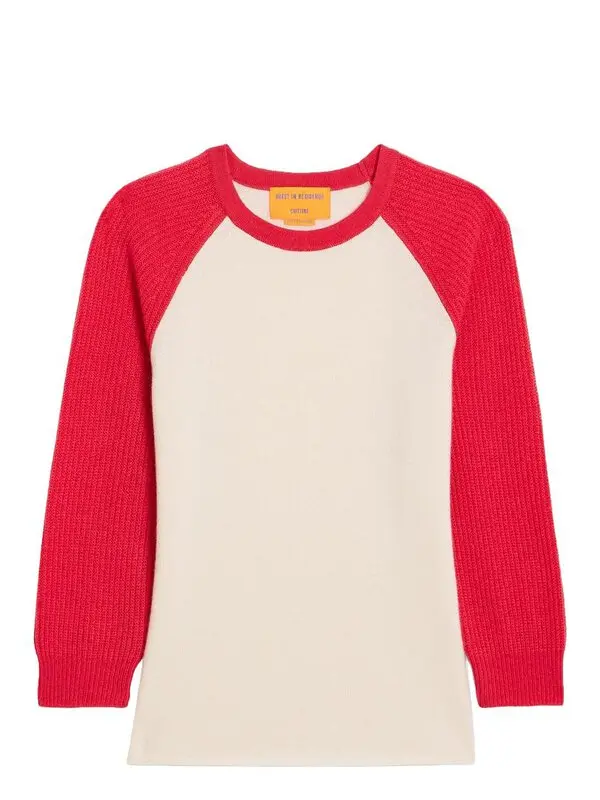 Guest In Residence Two-tone Cashmere Sweater - Ecru