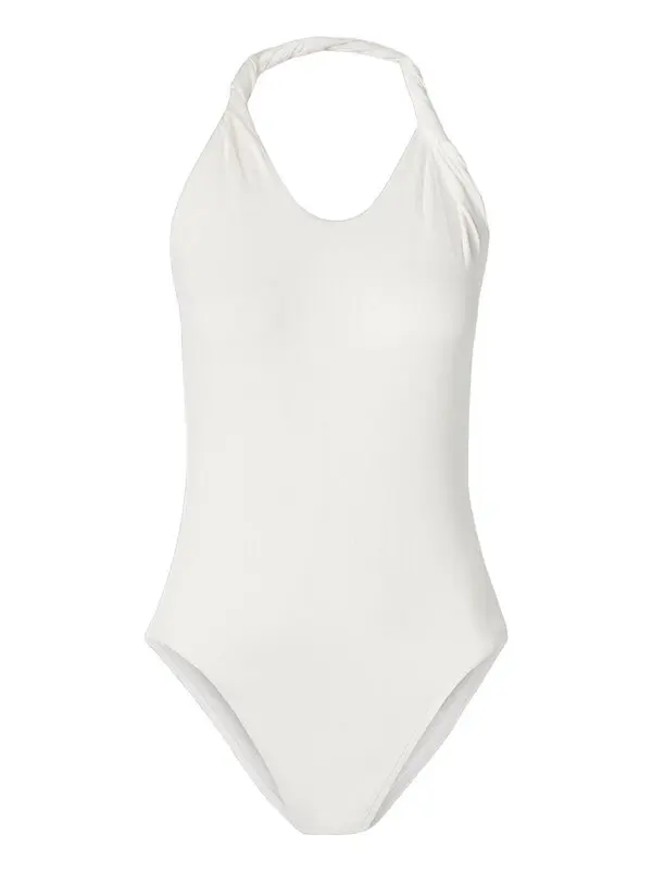 Tove Enya Twisted Halterneck Bodysuit In Stretch Jersey - White