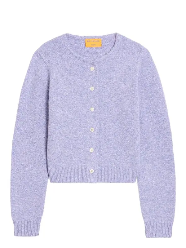 Guest In Residence Ava Mélange Cashmere And Silk-blend Cardigan - Lavender