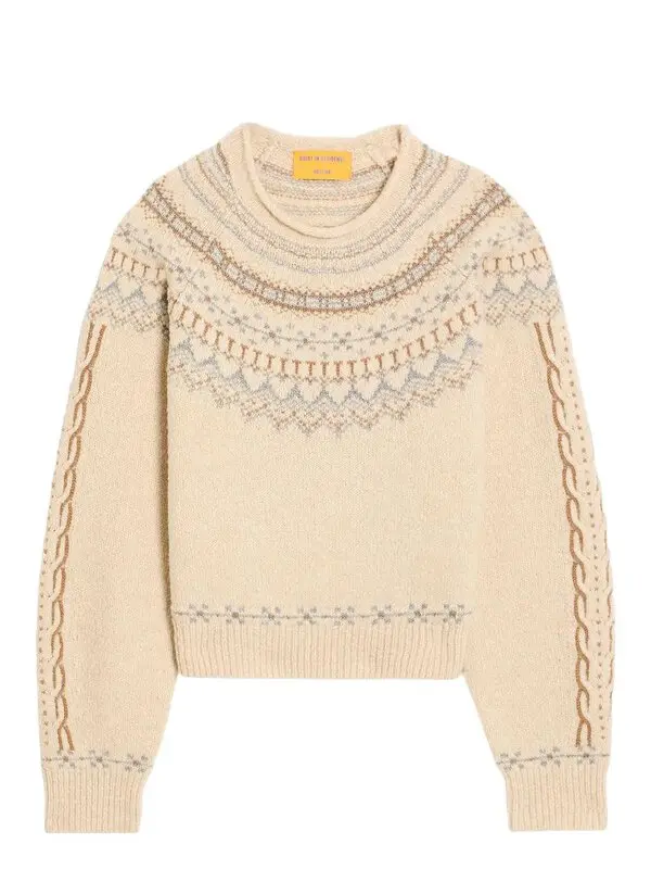 Guest In Residence Intarsia Wool-blend Sweater - Sand