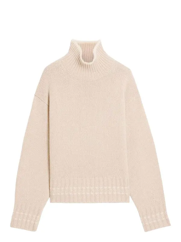 Guest In Residence Tipped Cozy Cashmere And Wool-blend Turtleneck Sweater - Beige