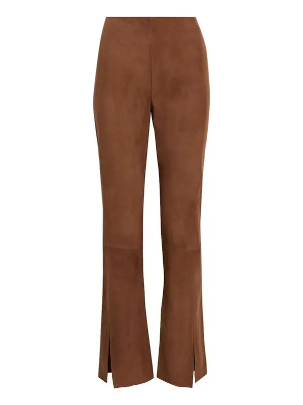 Theory Suede Bootcut Pants - Brown