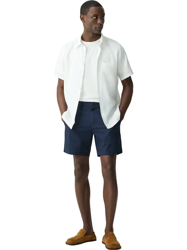 Theory Zaine Short In Stretch Cotton - Baltic