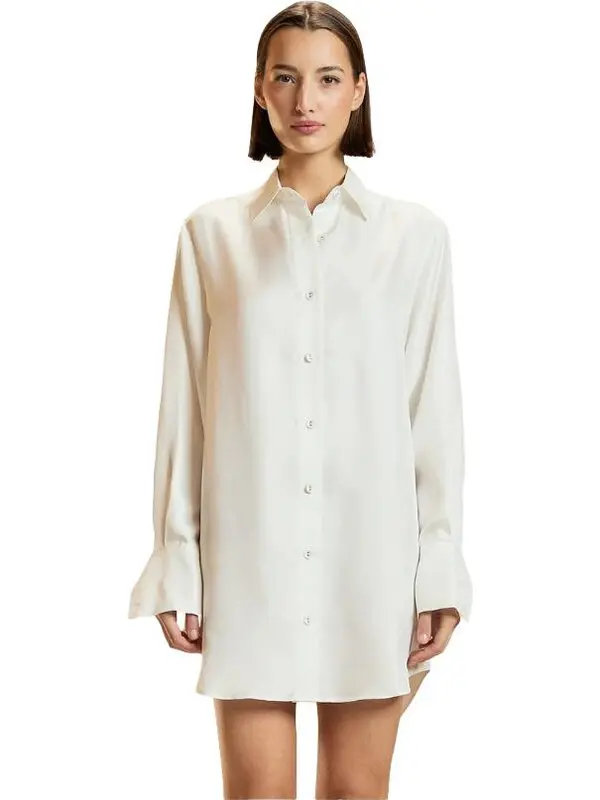 Cynthia Rowley Collectible Silk Shirt Dress - White
