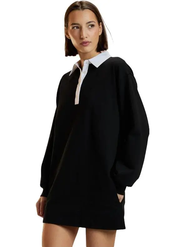 Cynthia Rowley Ardie Rugby Dress - Black