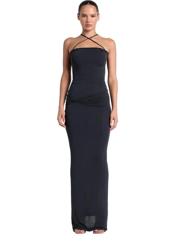 SKIMS Sheer Modal Long Dress - Onyx
