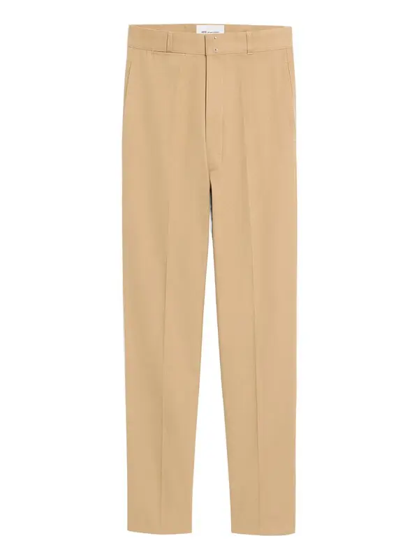AMI Paris Beige Cotton Trousers - Mastic Beige