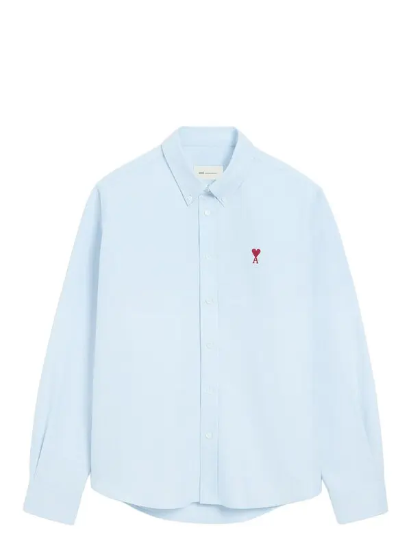 AMI Paris Blue Cotton Shirt - Sky Blue