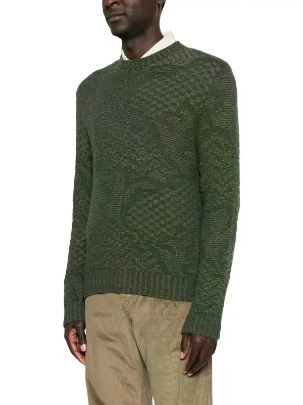 Etro Intarsia-knit Crew-neck Sweater - Green