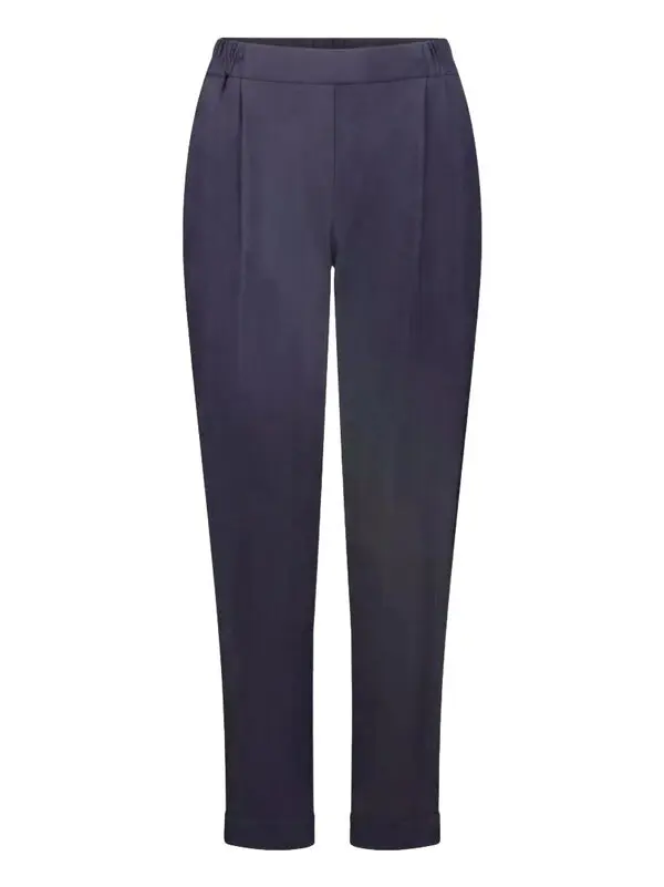 BETTY BARCLAY Pleated Tapered Leg Trousers With Turn-up Cuffs - Blue