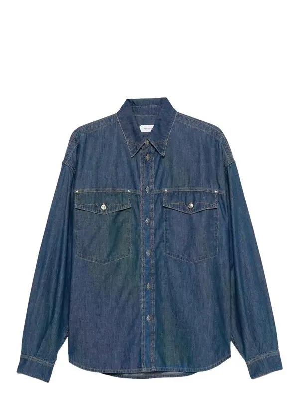 Versace Logo-embroidered Shirt - Blue