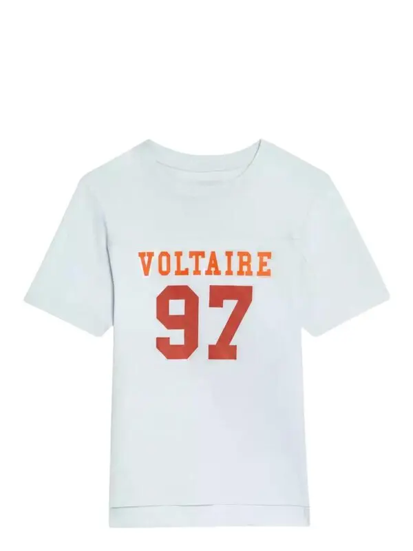 Zadig&Voltaire Cotton Crewneck T-shirt With Graphic Print - Blue
