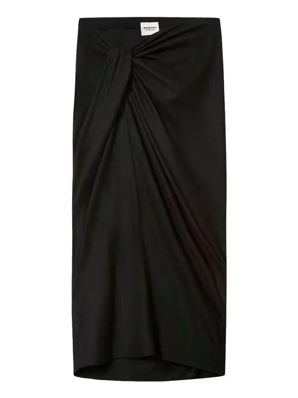 MARANT ETOILE Draped Knot Midi Skirt - Black