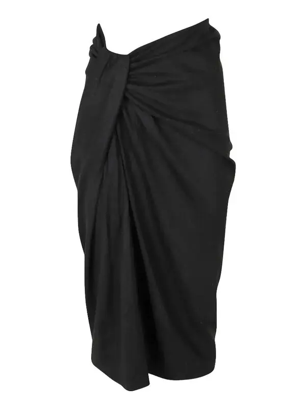 MARANT ETOILE Draped Knot Midi Skirt - Black