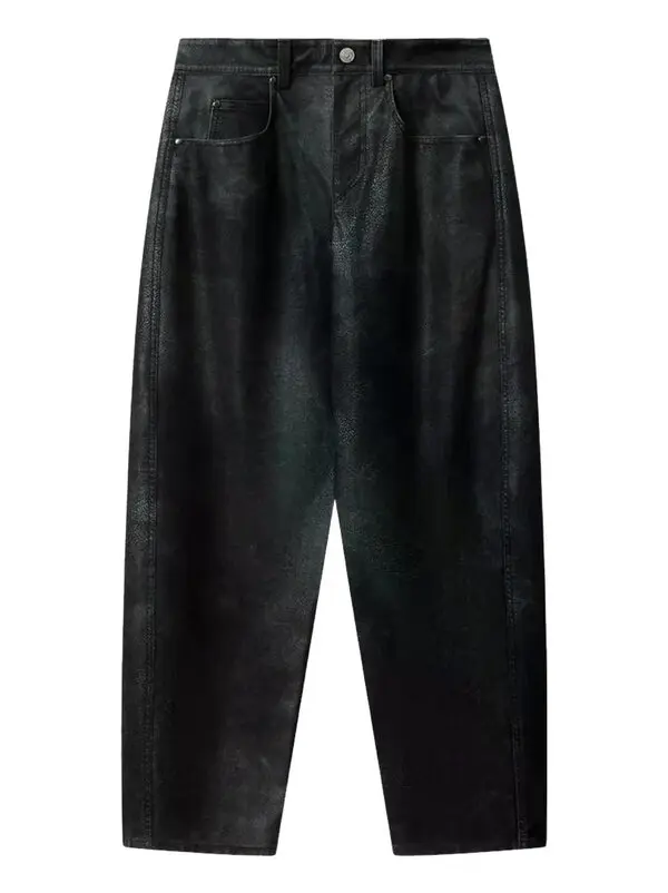 MARANT ETOILE Belky Barrel-fit Faux-suede Trousers - Black