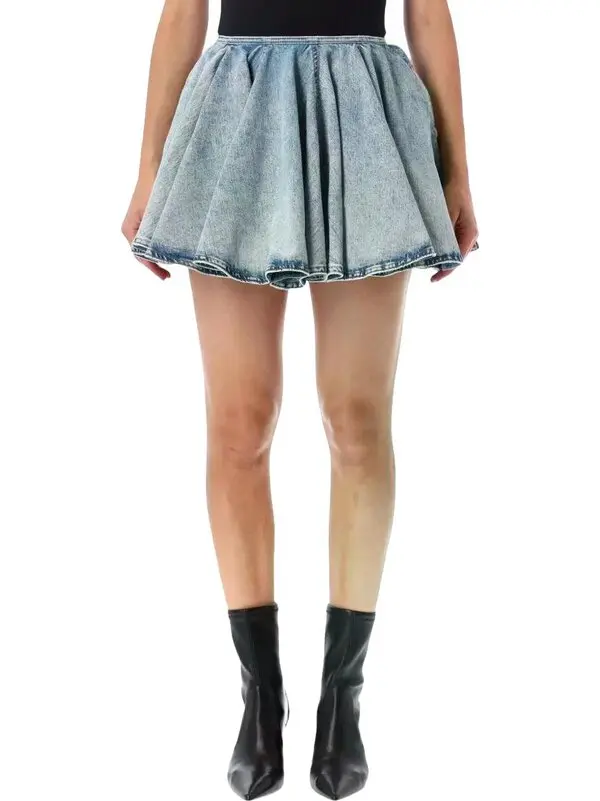 HAIKURE Ziggy Acid-wash Pleated Mini Skirt - Blue